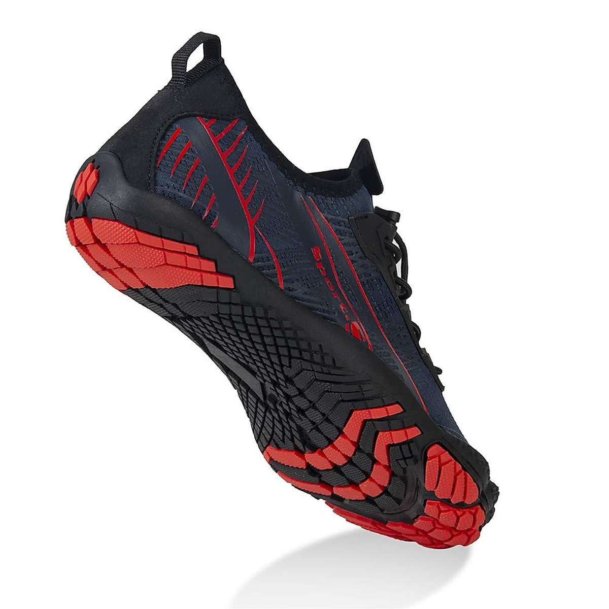 WateLves Water Shoes for Men Women Barefoot Quick-Dry Aqua Sock Outdoor Athletic Sport Shoes Kayaking Boating Hiking Surfing Walking (M-Red/Blue, 42)