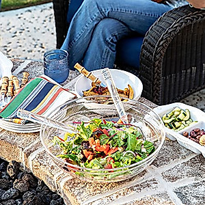 Juliska - Isabella Acrylic Serving Bowl 13 in, Acrylic Glass - Unbreakable, Clear Acrylic, Embossed Serving Bowl