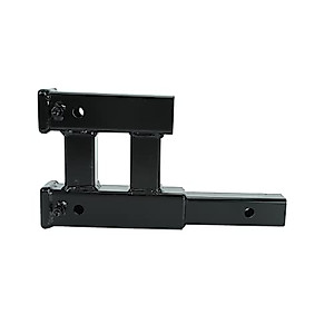 Dual 2" Trailer Receiver Hitch Rise-Drop Adapter Extender Extension Tow with Pin and Clip (GTW 4,000 lbs)