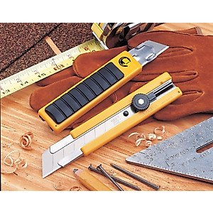 OLFA 25mm Extra Heavy-Duty Utility Knife (H-1) - Multi-Purpose Custom Cutting Depth Utility Knife w/ Anti Slip Grip & Snap-Off Blade, Replacement Blades: Any OLFA 25mm Blade