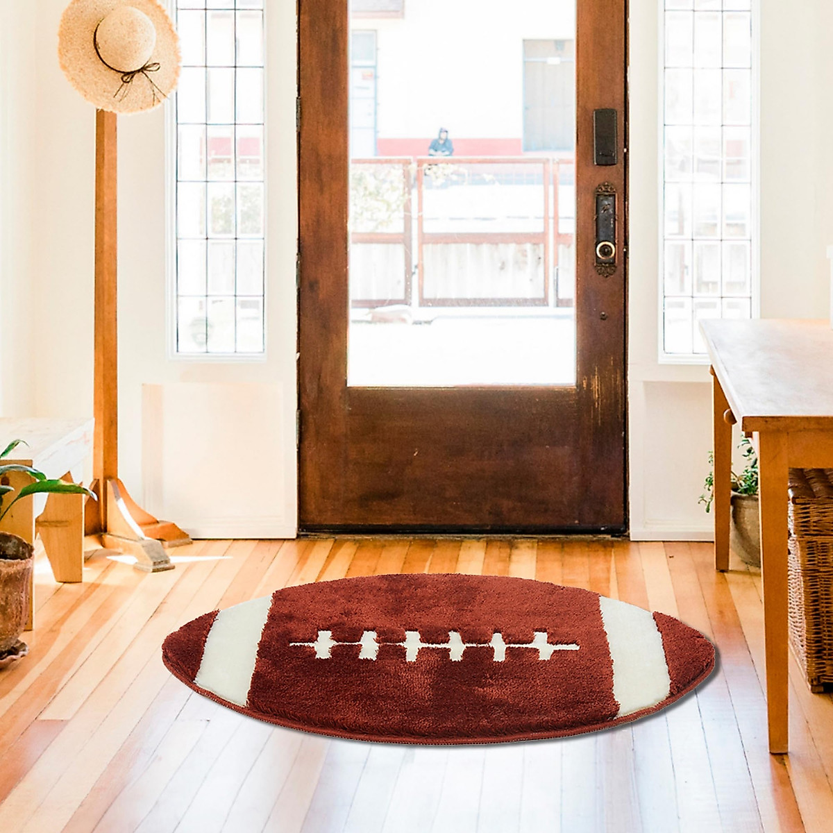 Beyond Deco Hand Tufted American Football Area Rugs 45" W X 29" L - Unique Machine Washable Perfect for Bathroom, Bedroom, Kitchen, Living Room - Non Slip Aesthetic Home Decor