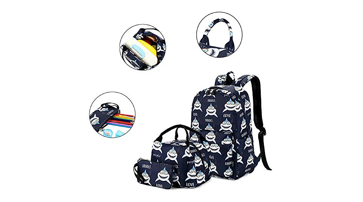 abshoo Cute Lightweight Shark Backpacks boys School Bags Kids Bookbags ...
