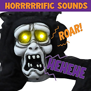 JOYIN Halloween Decoration Zombie Groundbreaker Life Size Climbing Zombie with Creepy Sound and Light-Up Eyes for Outdoor Graveyard Halloween Haunted House Decorations