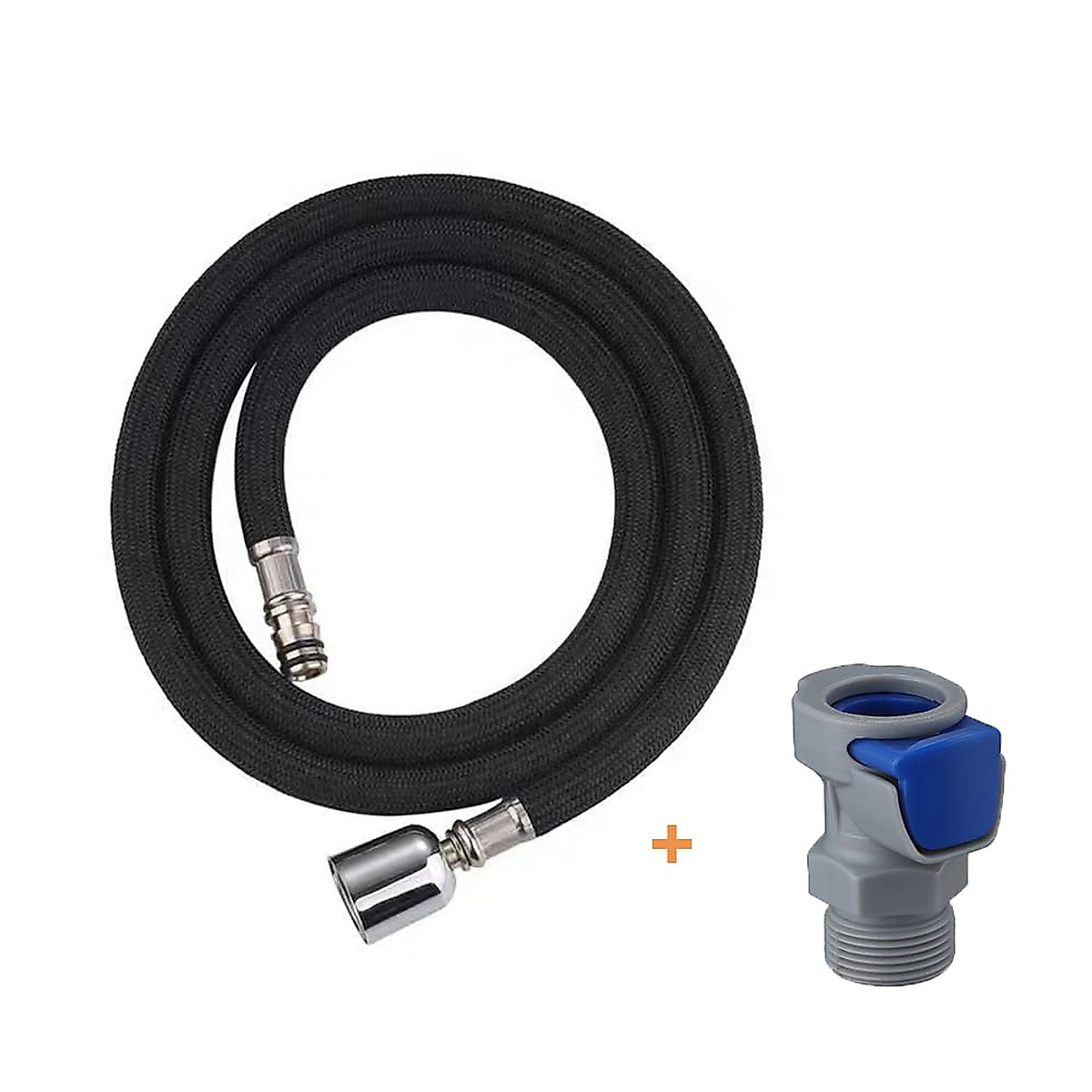 Pull Out Kitchen Faucet Replacement Hose M15*1MM X G1/2,kitchen sink pull down faucet hose Pull out faucet hose replacement with quick connect,59-inch or 150cm for Nylon Hose Black