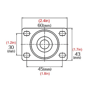Wheel Small Castor Wheels Moving Caster Wheels Trolley Furniture Caster Nylon Swivel Plate Wheels,Double Bearing,Replacement Castors for Carts Workbench,White,Pack of 4