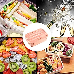 JHXTZ Bento Box For Adult, 1400ML Lunch Container Bento Boxes, Built-in Cutlery Set, Micro-Wave Dishwasher Safe(Pink)