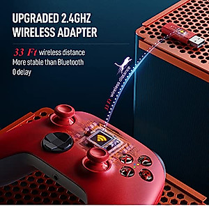 PPKKAI Controller with Wireless Adapter for Xbox One, Xbox Series X/S, Xbox One X/S, PC, 2.4GHZ Controller with 3.5mm Headphone Jack