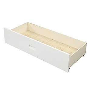 Harper & Bright Designs Full Bed Frame with Drawers, Kids Platform Full Bed with Storage, Solid Wood, No Box Spring Needed (White,Full)