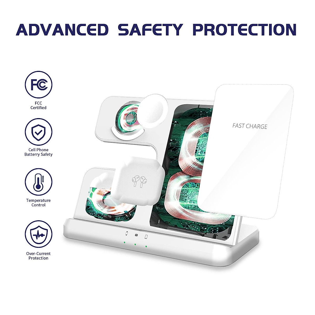 Wireless Charger for Samsung Charging Station 3 in 1 Fast Charger Phone Stand Dock for Galaxy S23 S22 S22+ S21 S20 Ultra/Note20/Z Flip Fold 4 3 2, Buds/2/Pro/Live, for Galaxy Watch 5 Pro/4/3