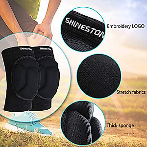 Shinestone Knee Protector, Protective Knee Pads, Thick Sponge Knee Pads Protector High Elastic Anti-Slip Collision Avoidance Knee Sleeves for Basketball and More Sports. (1 Pair) (08-knee pads,Large)