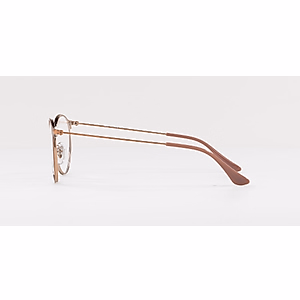 Ray-Ban RX6378 Round Prescription Eyeglass Frames, Light Brown On Copper/Demo Lens, 49 mm