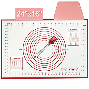 Large Silicone Pastry Mat Non Stick,Non Slip Baking Mat with Measurement Fondant Mat, Counter Mat, Dough Rolling Mat, Oven Liner