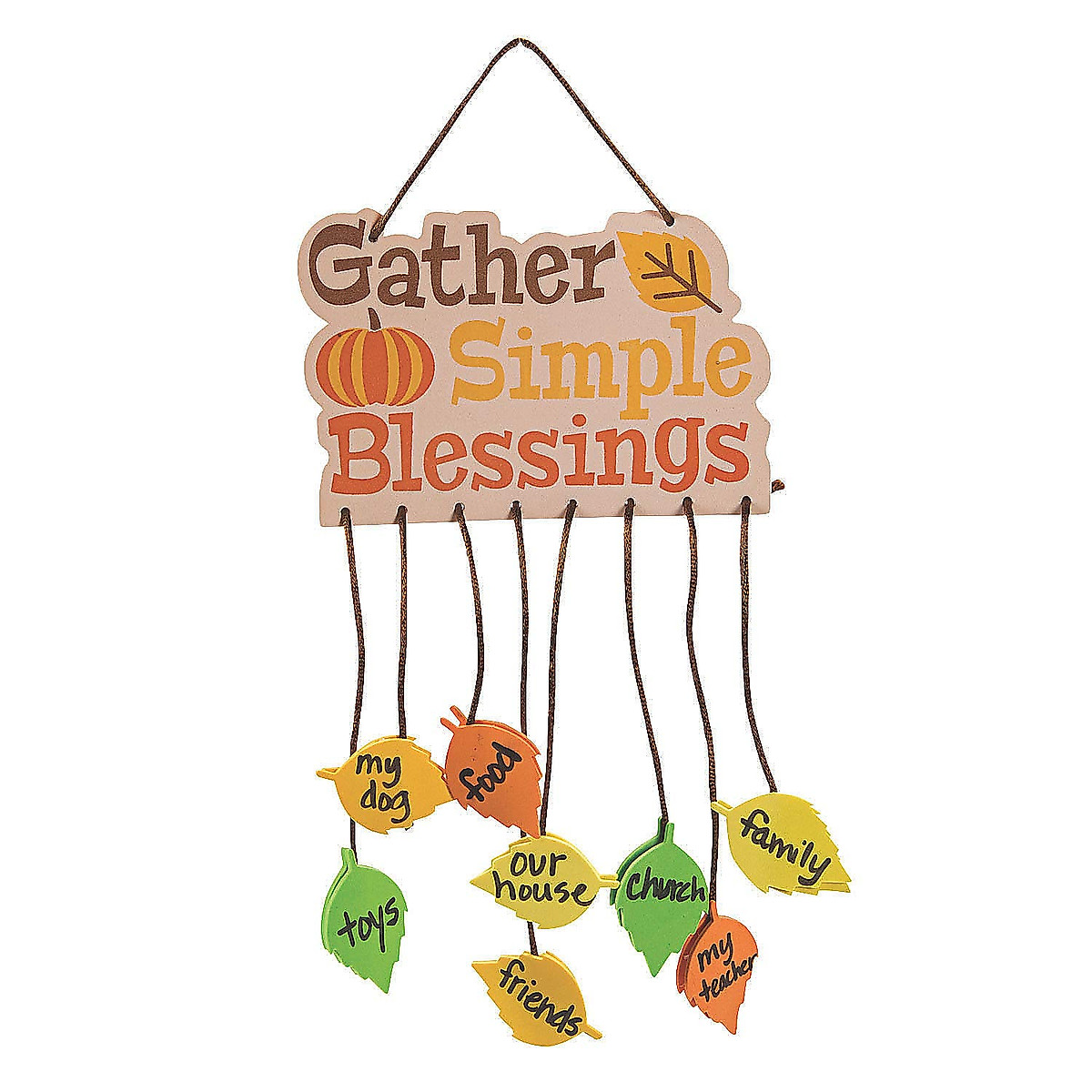 Fun Express Gather Simple Blessings Mobile Craft Kit - Makes 12 - Thanksgiving Crafts for Kids