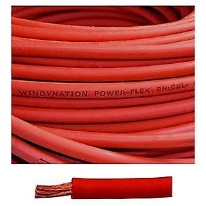 6 Gauge 6 AWG 25 Feet Red Welding Battery Pure Copper Flexible Cable Wire - Car, Inverter, RV, Solar by WindyNation