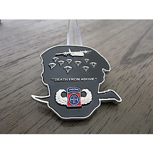 Oneworldtreasures United States Army 82nd Airborne Division Beret Skull Death from Above Challenge Coin