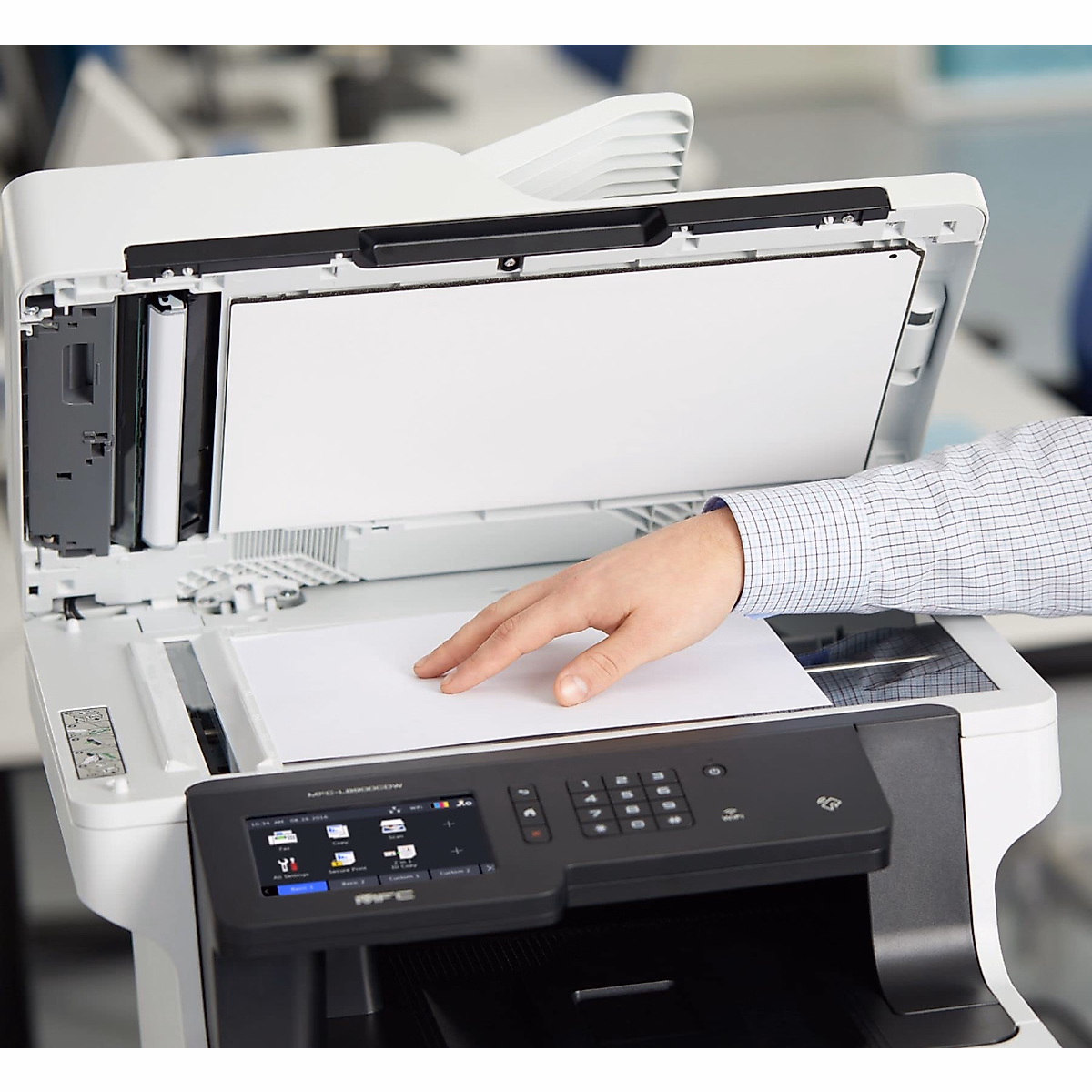 Brother Color MFC-L8900CDW Wireless All-in-One Laser Printer, White - Print Copy Scan Fax - 33 ppm, 2400 x 600 dpi, 5" Touchscreen LED, Auto Duplex Printing, 70-Sheet ADF, NFC, Ethernet