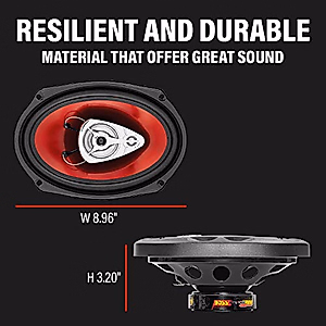 BOSS Audio Systems CH6530 Car Speakers - 300 Watts of Power Per Pair and 150 Watts Each, 6.5 Inch, Full Range, 3 Way, Sold in Pairs + CH6930 Car Speakers - 400 Watts of Power Per Pair, 200 Watts Each,