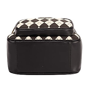 David Jones Fashion Checker Print Sack Women Work Casual Everyday Small Backpack - Brown