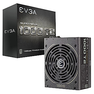 EVGA SuperNOVA 1000 T2, 80+ TITANIUM 1000W, Fully Modular, EVGA ECO Mode, 10 Year Warranty , Includes FREE Power On Self Tester, Power Supply 220-T2-1000-X1