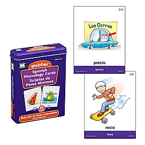 Super Duper Publications | Webber® Spanish Phonology Flash Cards (8 Total Fun Decks) | Educational Resource for Children