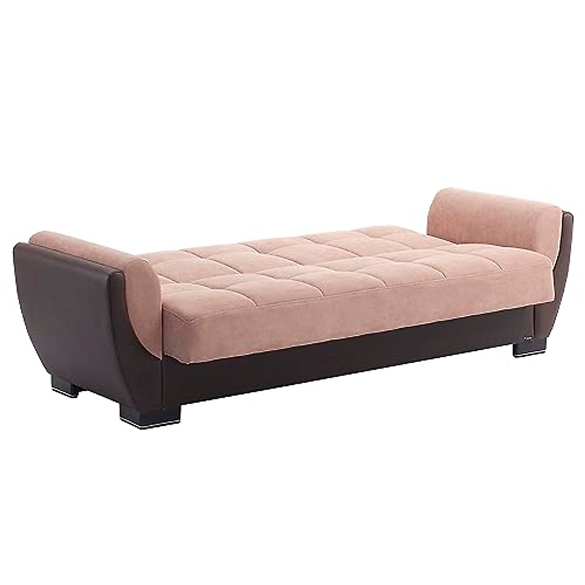 Ottomanson Legacy Air Collection Upholstered Convertible with Storage, Sofabed, Beige/Brown-PU