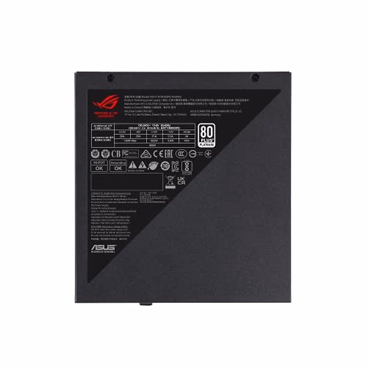 ASUS ROG Thor 850W Platinum II (Fully Modular Power Supply, 80+ Platinum, Lambda A++ Certified, ROG heatsinks, 135mm PWM Fan, 0dB Mode, OLED Panel, Sleeved Cables, Aura Sync, 10 Year Warranty)