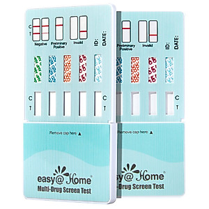 2 Pack Easy@Home 5 Panel Instant Drug Test Kits - Test Marijuana (THC), COC, OPI 2000, AMP, BZO - Urine Dip Drug Testing - #EDOAP-754