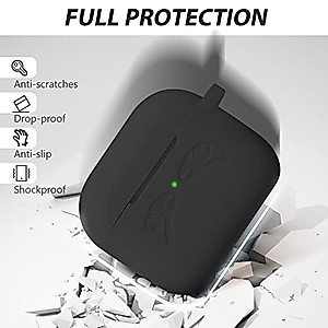 ORIbox Silicone Case for AirPods Pro, Cover Silicone Protective Case Skin for Apple Airpods Pro (Front LED Visible) ，Black