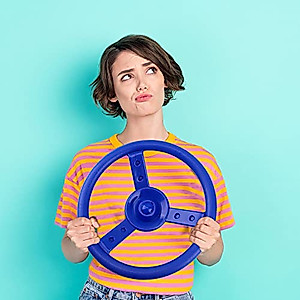 SGBETTER 3 Pack Swingset Steering Wheel Playset Accessories Toys Pirate Ship Steering Wheel for Kids Outdoor Playhouse Treehouse Playground, 3 Color (Green, Blue, Red)