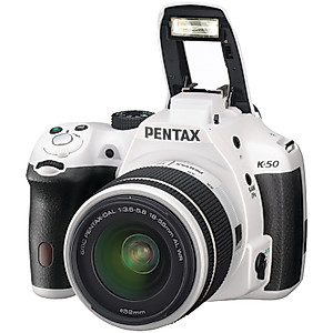 Pentax K-50 16MP Digital SLR Camera with 3-Inch LCD - Body Only (White)