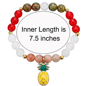 Haoze IVF Gifts for Women Infertility Pineapple Charm Bracelet Fertility Journey Bracelet Positive Pregnancy Reiki Infused Jewelry Pregnancy Gift for Her(Pineapple)