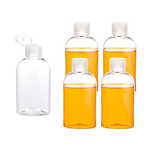 Kitchen GIMS Plastic Travel Bottles 3.4oz/100ml TSA Approved Travel Bottles Empty Squeeze Bottles with Flip Cap Travel Size Bottles for Shampoo Conditioner & Cosmetics (5 Pack)
