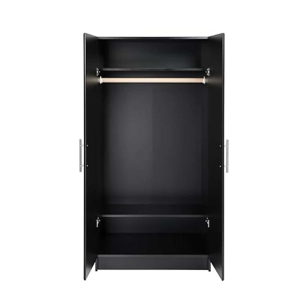 Prepac Elite 32" Storage Cabinet Closet, Black Storage Cabinet, Linen Cabinet, Wardrobe Cabinet with Hanging Rail and Shelves 24.5" D x 32" W x 65" H