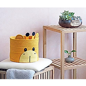 T&T Homewares Small Giraffe Baskets for Baby Diaper Organizer, Nursery Storage, Nursery Room Decor, Kids Room Organizer, Cat Dog Toy Storage