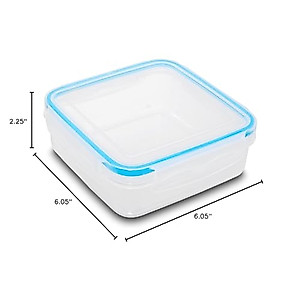 Kitchen & Cabana - Set of 3 - Fun Size Sandwich Containers - Reusable, BPA Free Plastic, Snap Shut Lids with Airtight Silicone Seal. Great for Sandwiches, Snacks and Storage (K&C-3PK)