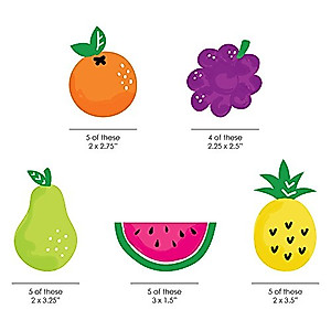 Tutti Fruity Paper Straw Decor - Frutti Summer Baby Shower or Birthday Party Striped Decorative Straws - Set of 24