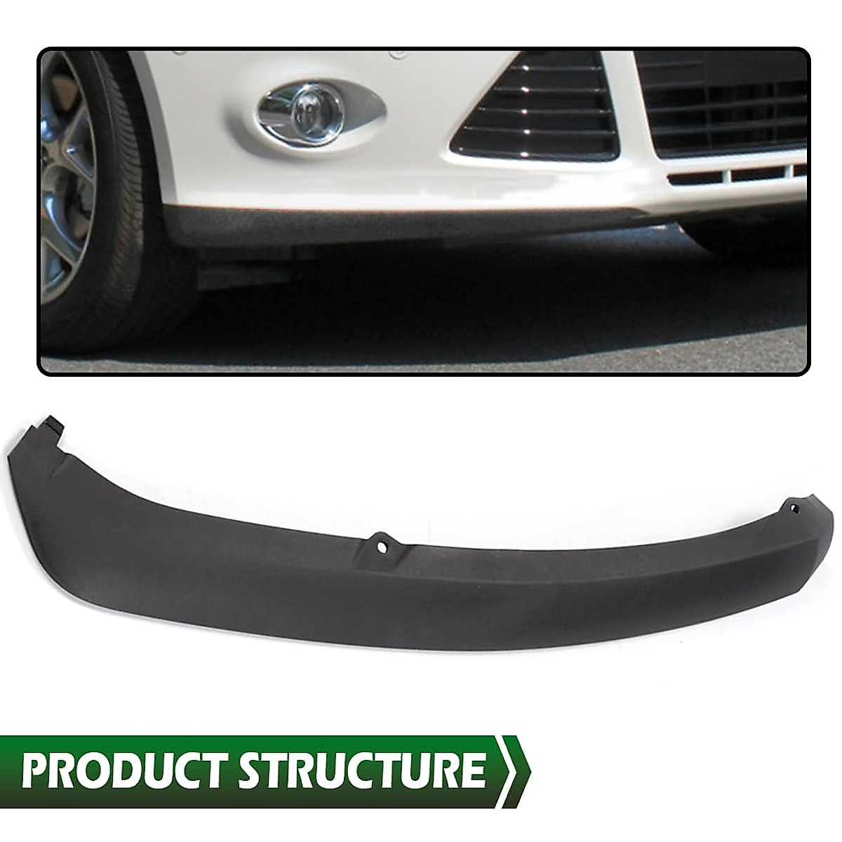 PIT66 Taillights Spoiler Lip Air Splitter, Compatible with 12-14 Focus Sedan/Hatchback 2Pcs Front Bumper Lip Spoiler Air Chin Splitter Lower Valance Panel