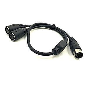 Seadream MIDI Sync Breakout Cable, 1.64FT DIN 5-Pin Splitter Y MIDI Cable,DIN 5Pin Male to 2X Dual Female Extension Cable