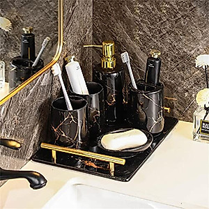 CZDYUF Bathroom Mouthwash Cup Toothbrush Cup Set Ceramic Bathroom Five-Piece Wash Set Bathroom Supplies