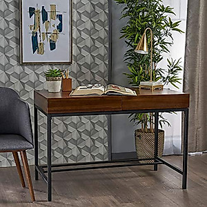 44" Brown Contemporary Style Handcrafted Storage Desk