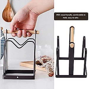 mumisuto Cutting Board Holder, Cutting Board Rack Kitchen Chopping Board Organizer Stand Holder Pot Cover Shelf Stand Organizer Coffee Color , for Kitchen Cabinet(5.5x4.9x7.3inch)