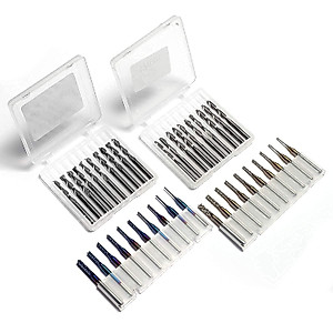 Genmitsu CNC 3018-PRO Router Kit Milling Engraving Machine + 40PCS End Mill CNC Router Bits (2 Flutes, 1/8" Shank)