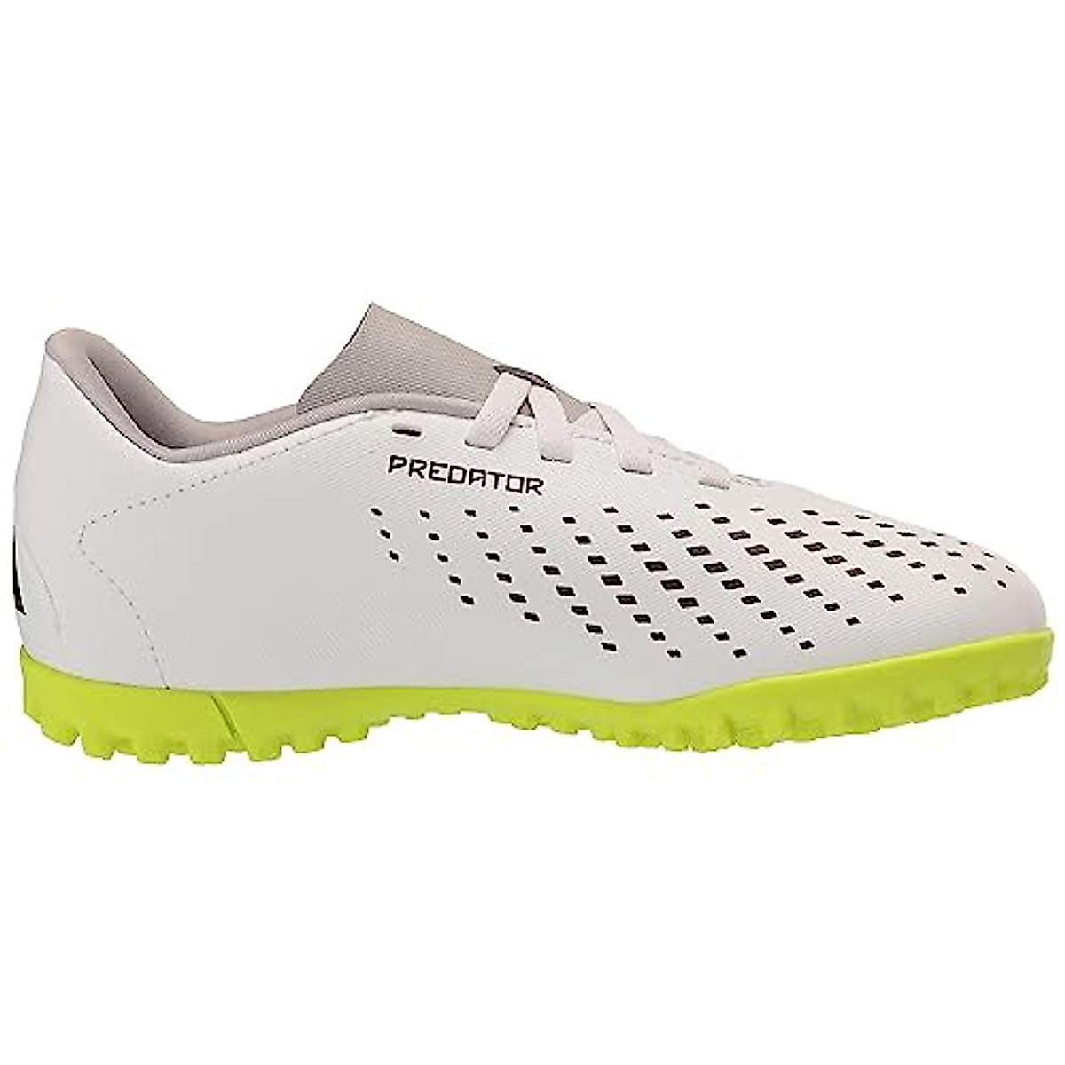 adidas Predator Accuracy.4 Turf Sneaker, White/Core Black/Lucid Lemon, 5.5 US Unisex Big Kid