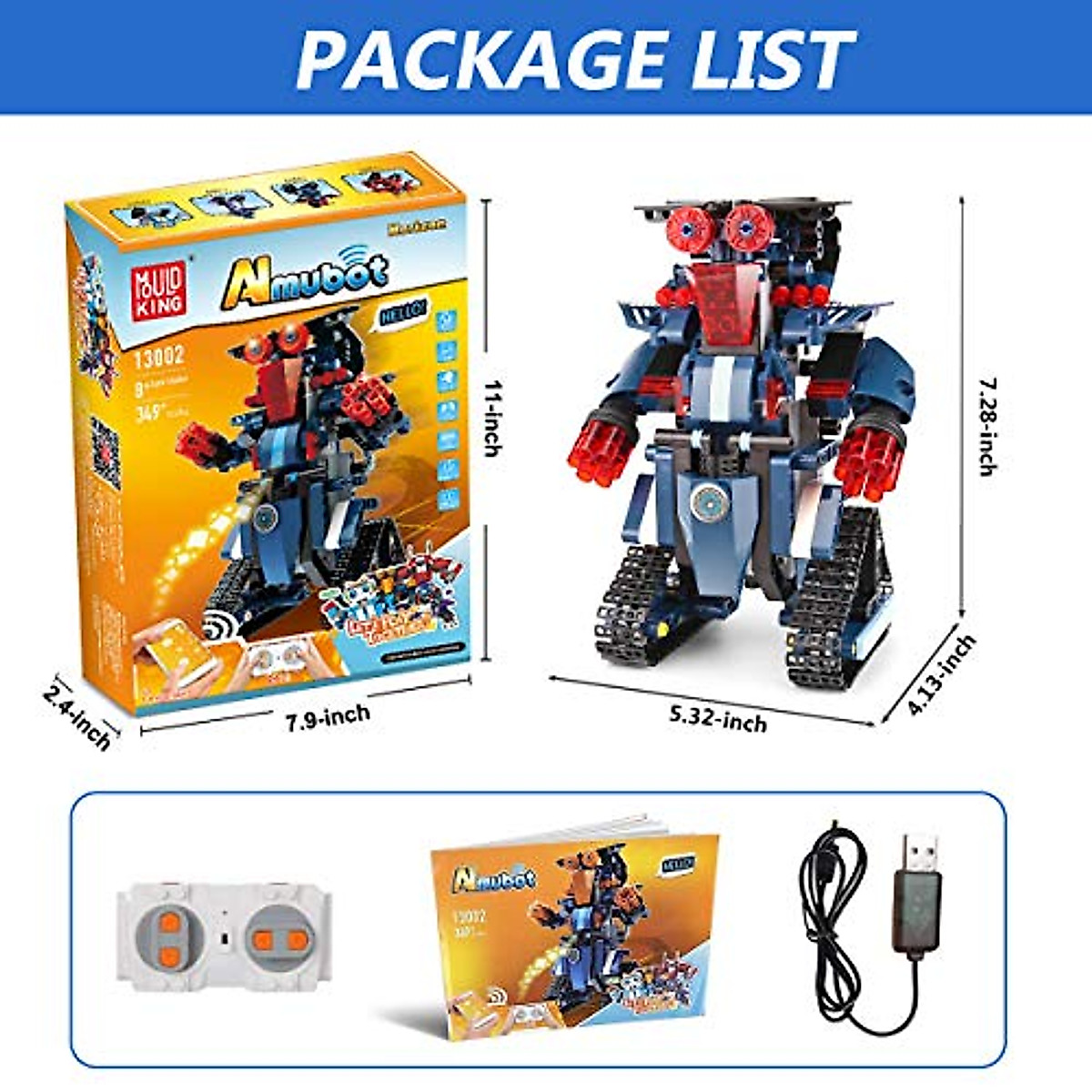STEM Robot Toys for Kids, Science Building Block Kit for Boy and Girl, Educational Remote Control Toy with App Control for Learning for 8 9 10 11 12 13 Year Old Boys and Girls (Dark Blue)