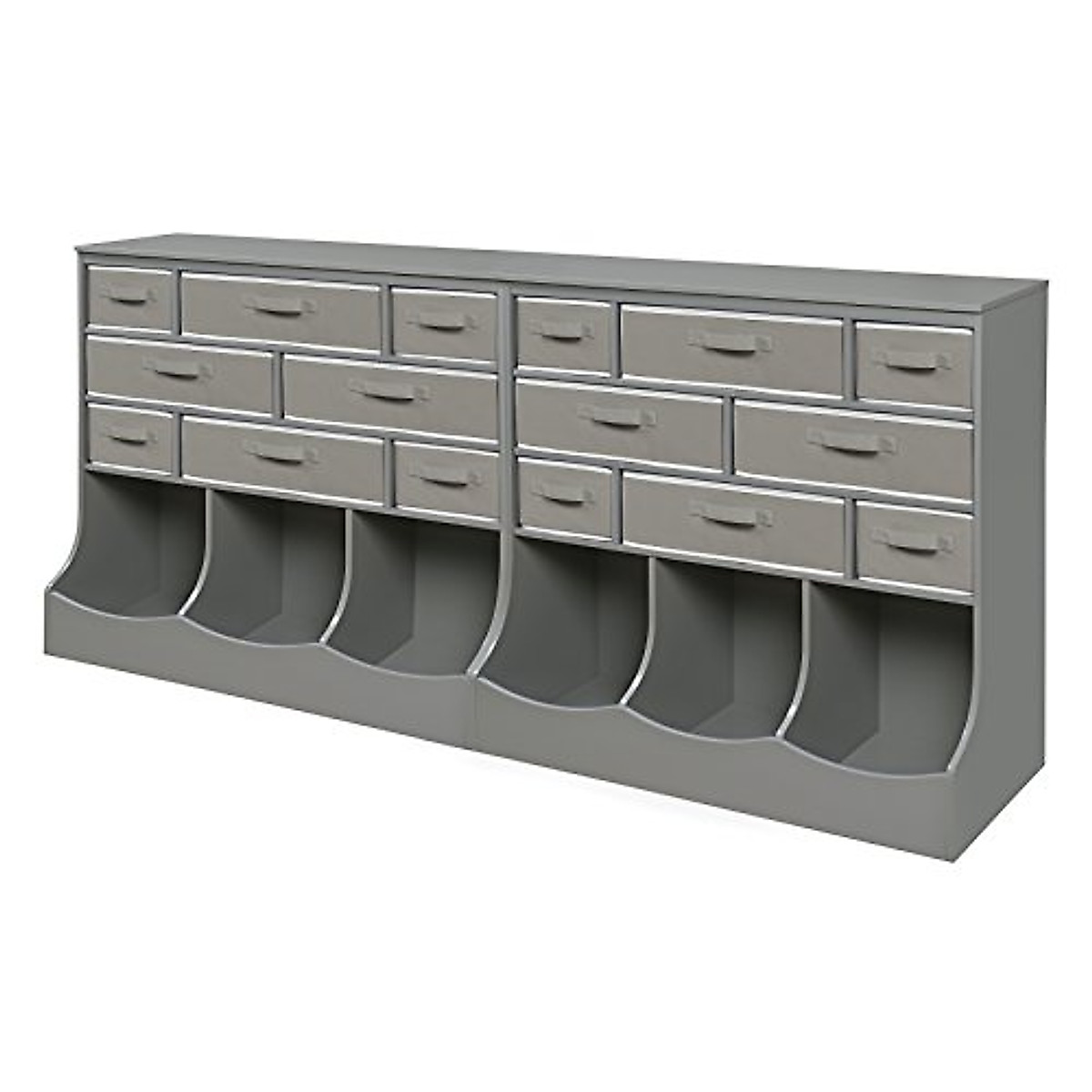 Storage Station 8 Cubby 3 Bin Organizing Unit with Reversible Baskets