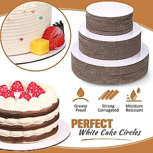 60 Pack Round Cake Boards Circle Cardboard Base Boards Grease Proof Cardboard Disposable for Baking Cake Pizza, 6 Inch, 8 Inch, 10 Inch