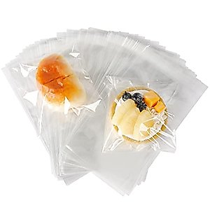 Tomnk Cellophane Bags, 4.5 x 6.5 Inches Self Sealing Cellophane Bags 350 Pack Resealable Clear Cookie Bags for Bakery, Chocolate Wrapping & Packaging