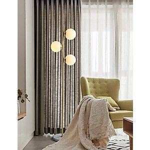 Dellemade LED Floor Lamp,3 Glass Globes Floor Light,LED Bulbs Included,Golden