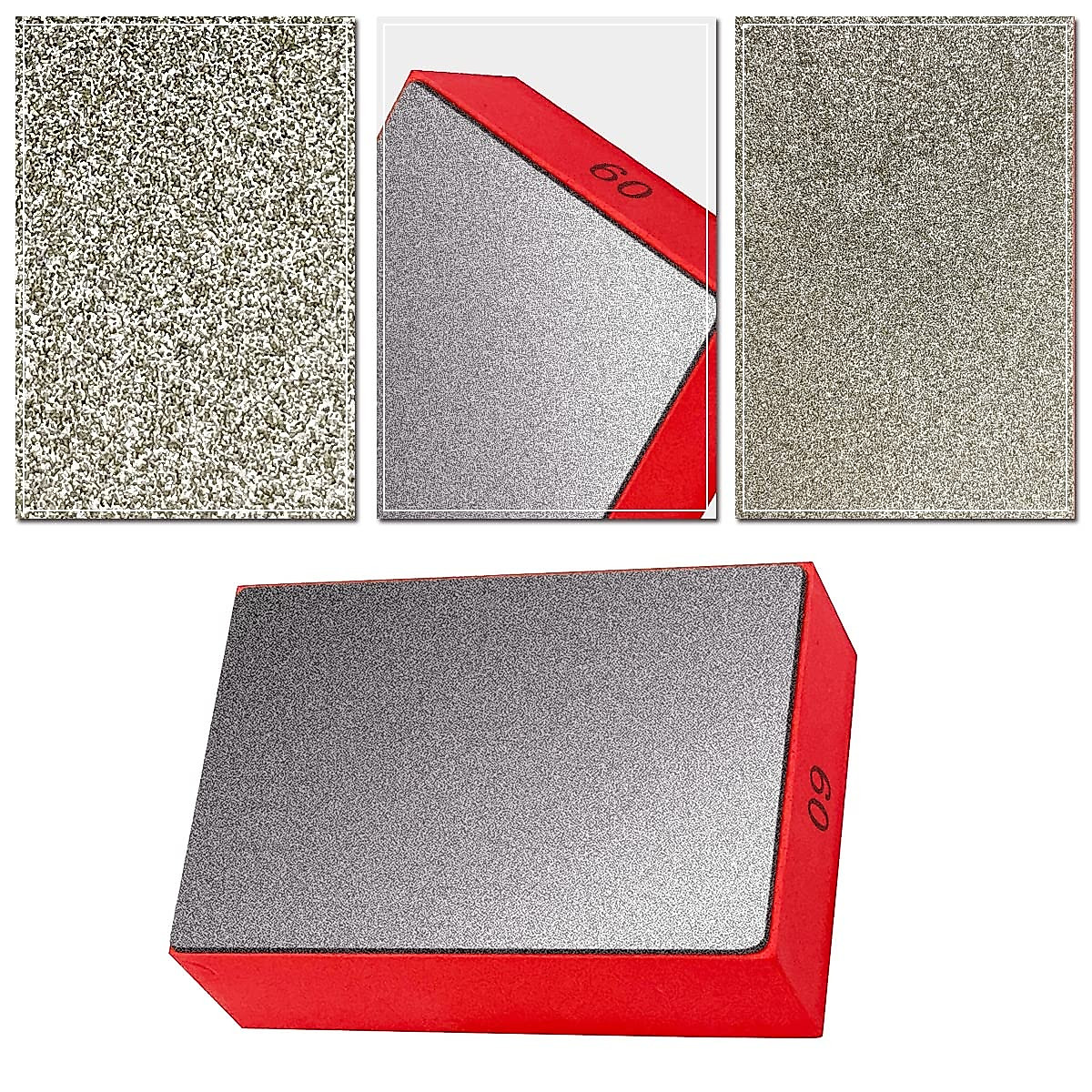 Diamond Hand Polishing Pads(4Pcs) Diamond Sanding Blocks Reusable Foam Sanding Blocks for Sanding Concrete Glass Stone Granite Marble Tile Stone Trimming Deburring (Full Sand 4PCS (Mixed))