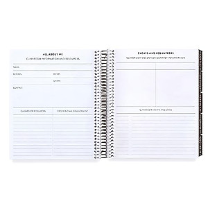 Erin Condren 7" x 9" Platinum Coiled Focused Teacher Lesson Planner (July 2023 - June 2024) - Mustard Mosaic Vegan Leather Cover - 80 Lb. Thick Mohawk Paper, 12 Month Calendar